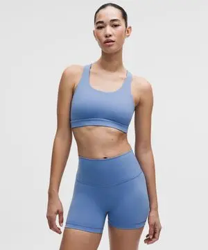Lululemon Wunder Train Mesh-back Bra Prep Blue