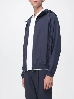 Herno Technical Fabric Hooded Windbreaker Jacket With Zip Closure