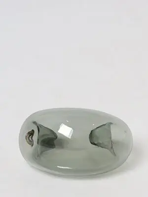 Alaïa Bubble Rigid Bracelet In Mouth-blown Glass With Engraved Logo - Grey
