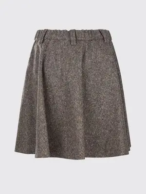 Brunello Cucinelli Flared Wool Blend Mini Skirt With High Elasticated Waist