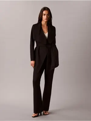 Calvin Klein High Twist Compression Flyaway Belted Jacket