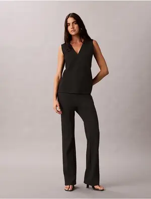 Calvin Klein High Twist Compression V-neck Shell - Black