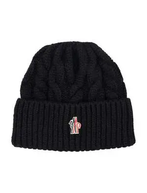 Moncler Knitted Beanie Hat - Nero