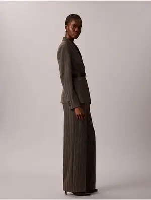 Calvin Klein Herringbone Two-button Belted Jacket