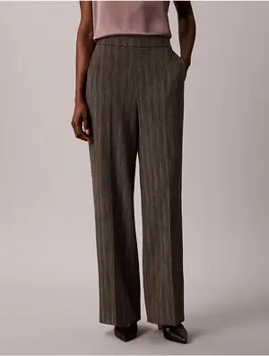 Calvin Klein Herringbone Pull-on Wide Leg Pants