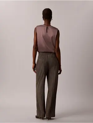 Calvin Klein Herringbone Pull-on Wide Leg Pants