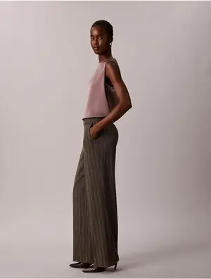 Calvin Klein Herringbone Pull-on Wide Leg Pants