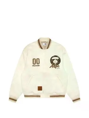 AAPE BY *A BATHING APE Aapeunvs Embroidered Bomber Jacket - Neutrals