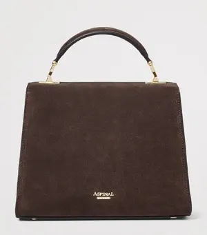 ASPINAL OF LONDON Suede Annabelle Midi Top-handle Bag