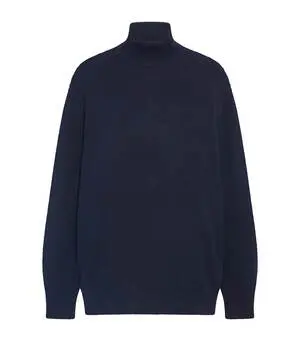 THE ROW Priit Cashmere Rollneck Sweater - Navy