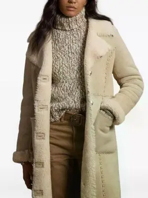 Ralph Lauren Single-breasted Shearling Coat