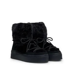 Hugo Platform Boots With Faux-fur Uppers