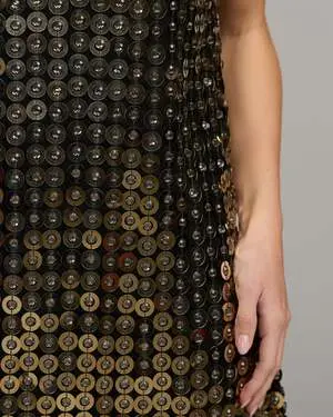 Mac Duggal Metallic Embellished Mini Dress