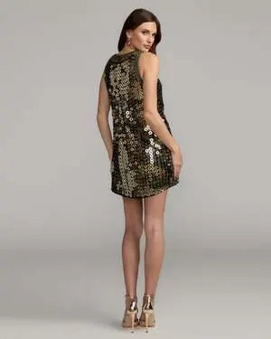 Mac Duggal Metallic Embellished Mini Dress