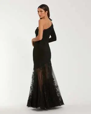 Mac Duggal 3d Floral One Shoulder Mermaid Gown