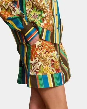 ALEMAIS Charlie Graphic Linen Mini Skirt