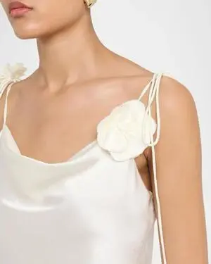 Cinq À Sept Trailing Flower Marta Silk Cami Ivory