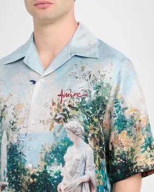 Amiri Apos;s Chateau Fountain Silk Camp Shirt - Multiarch