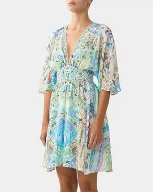 Camilla Mosaics Empire Mini Dress - Midsummer