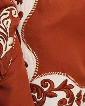 ALEMAIS Duke Embroidered Shorts - Rust