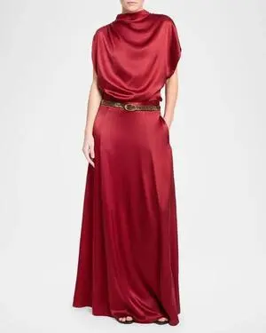 TWP Wish You Would Draped Silk Blouse - Currant