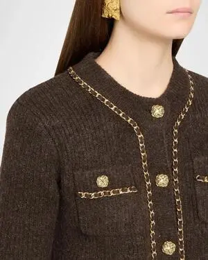 Generation Love Selma Chain-embellished Cardigan - Brown