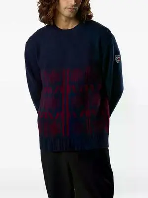 Rossignol Patterned Crew-neck Sweater - Blue
