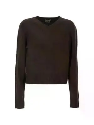 Almada Label Gaelle V-neck Knitted Sweater - Brown