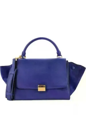 Celine Trapeze Bag Leather Small Satchel - Blue