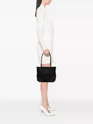 Prada 2013-2026 Vitello Trimmed Tessuto Tote Bag