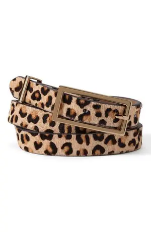 LANDS' END Skinny Belt - Brown Leopard