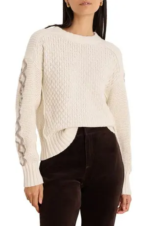 NIC+ZOE Criss Cross Sweater - Coconut