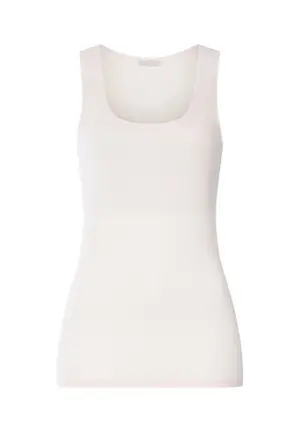 Hanro Ultralight Round Neck Cotton Tank Top - Honeydew