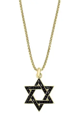 EFFY Sapphire Star Pendant Necklace - Black