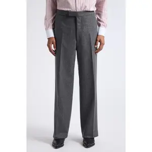 TOM FORD Flat Front Wool & Cashmere Felt Trousers - Grey