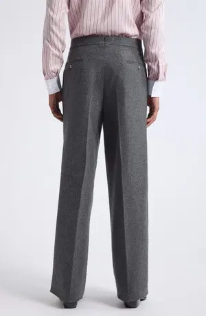 TOM FORD Flat Front Wool & Cashmere Felt Trousers