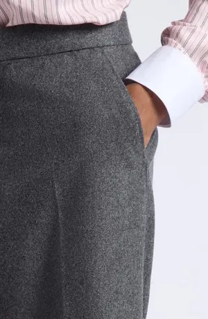 TOM FORD Flat Front Wool & Cashmere Felt Trousers