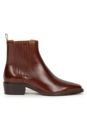 BOBBIES Georgia Flat Ankle Boots - Brandy