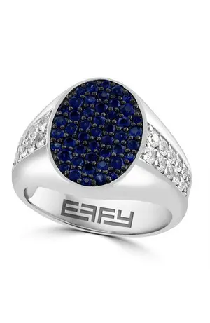 EFFY Sapphire & White Sapphire Pavé Statement Ring In Sterling Silver - Blue