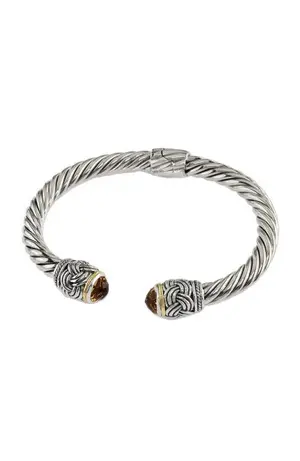 EFFY 925 Sterling Silver & 18k Gold Golden Horizon Citrine Cuff Bracelet - Yellow