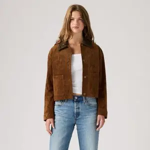 LEVI'S Suede Cropped Chore Jacket