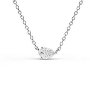 SEREIA OFFICIAL 14k Gold 0.25 Ct Lab Grown Pear Shape Diamond Pendant White Gold - Silver