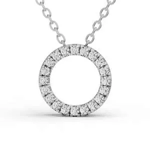SEREIA OFFICIAL 14k Gold 0.25 Ct Necklace Circle Diamond White Gold