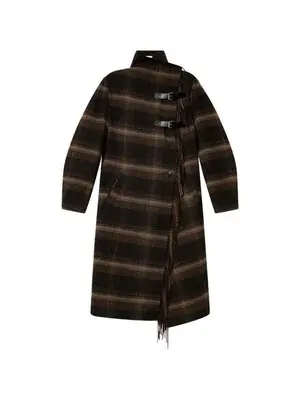 MARANT ETOILE Gihan Fringed Check Coat