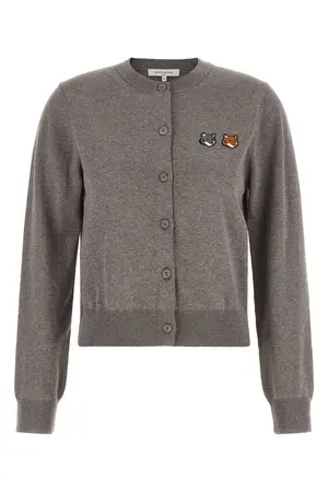 Maison Kitsuné Double Fox Head' Cardigan - Gray