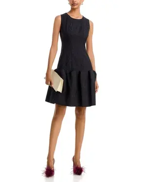 Sonia Rykiel Paris Textured Jewel Neck Dress