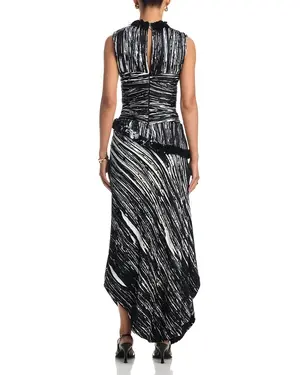 Brandon Maxwell Fiora Draped Asymmetric Dress