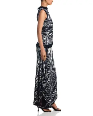 Brandon Maxwell Fiora Draped Asymmetric Dress