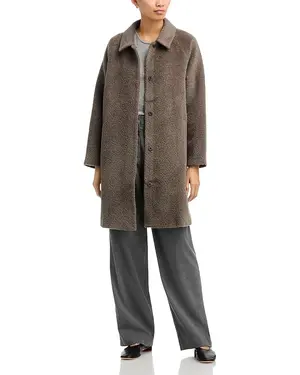 Eileen Fisher Classic Collar Raglan Sleeve Coat - Cobblestone