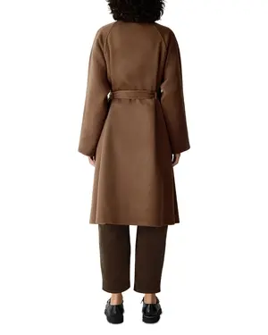Eileen Fisher Wool High Drape Neck Coat